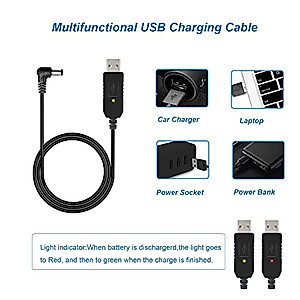 Li-ion Battery Desktop Charger for Baofeng UV-5R UV-5RA UV-5RB UV-5RC UV-5RD UV-5RE UV-5RePlus TYT TH-F8 Two Way Radio with USB Cable