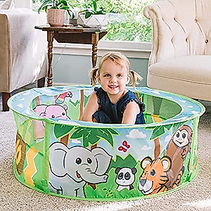 Sunny Days Entertainment Zoo Adventure Ball Pit with Play Balls – Indoor Pop Up Play Tent for Toddlers and Kids | Colorful Balls Included | Amazon Exclusive