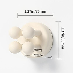 HANLIAN Adhesive Silicone Stick on Hooks, Multi-purpose Damage Free Hanging Hooks, Razor Holder for Shower Wall, Shower Hooks for Loofah Waterproof, Wide Use for Kitchen Bathroom Home Office (Style B)