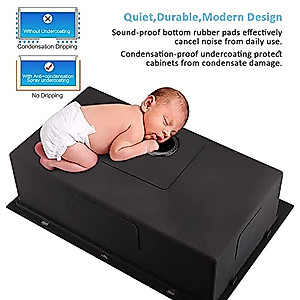 33 Inch Black Drop In Kitchen Sink Workstation-Bokaiya 33x22 Drop In Workstation Kitchen Sink 16 Gauge Stainless SteelSingle Bowl Kitchen Sink with Cutting Board