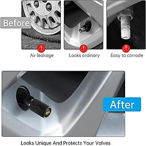 Metal Auto Tire Valve Stem Compatible with Porsche 718 911 Macan Taycan Paramera Cayenne Trim Accessories 4pcs （Black）