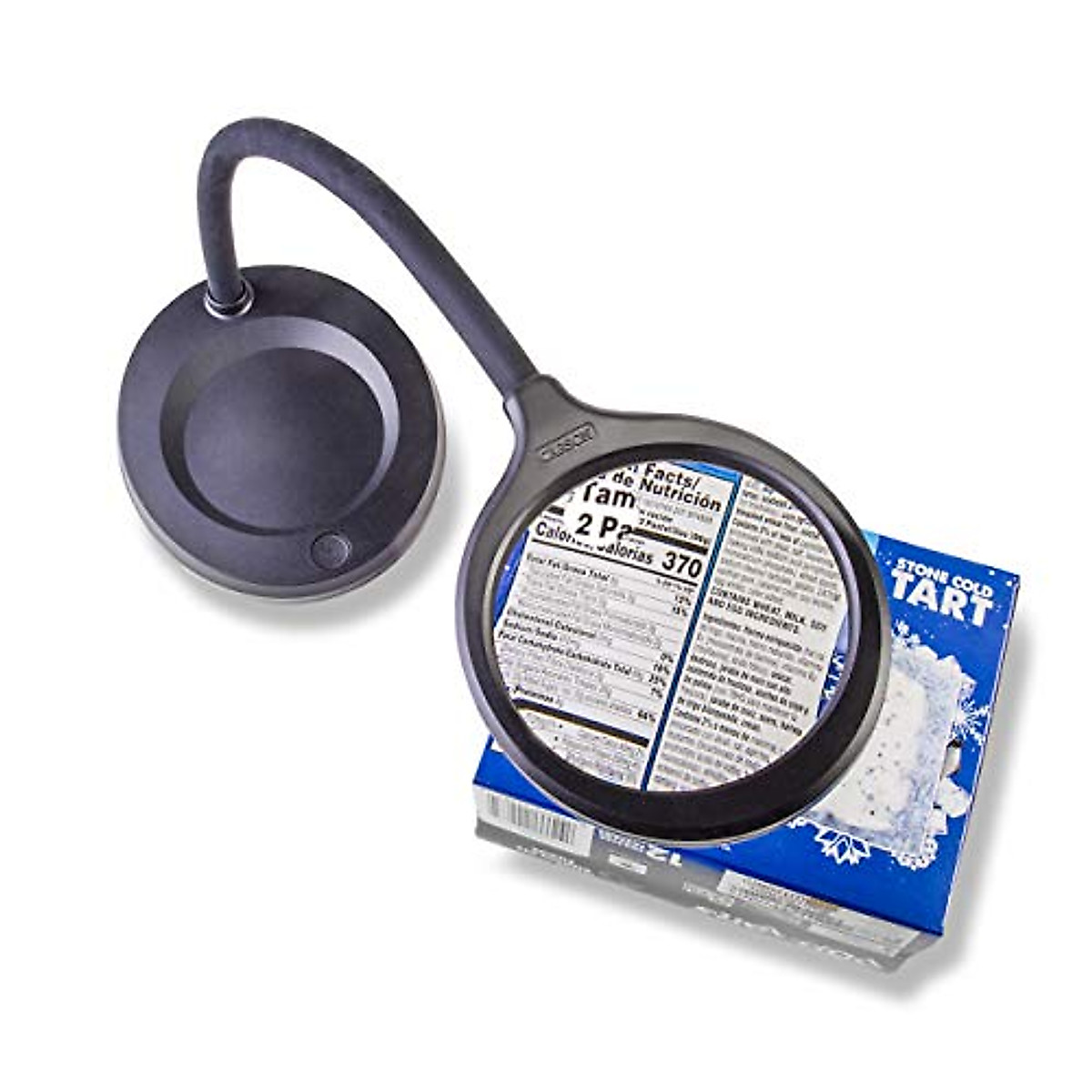 Carson DeskBrite300 COB LED Lighted 2x Aspheric Magnifier & Desk Lamp with 5x Spot Lens with Included USB-C Power Adapter (LM-30)., Black, Medium