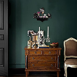 Bat Shelf Gothic Decor - Gothic Bedroom Shelf - Spooky Home Decor Gifts - Floating Shelf with Hooks - Cool Wall Shelves for Bedroom - Wall Hanging Shelves - Apartment Room Decor, Home Decor Accents