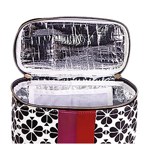 Kate Spade New York Insulated Lunch Tote, Small Lunch Cooler, Cute Lunch Bag for Women, Floral Thermal Bag with Double Zipper Close and Carrying Handle, Spade Flower Stripe