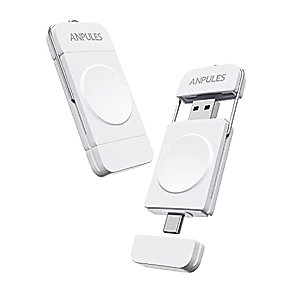 Portable Watch Charger for Samsung Galaxy Watch 6/5 - ANPULES USB C & USB A Watch Charger [OTG] for Galaxy Watch, Magnetic Wireless Charger for Galaxy Watch 4/4 Classic/3/Galaxy Active 2 (White)