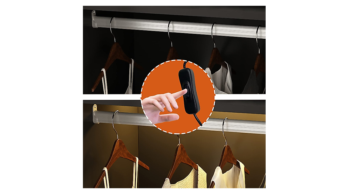 Hitow Wardrobe Cabinet with LED Lights | Large Modern Closet