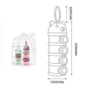 Manwetye 2 PCS 4-Layer Baby Milk Powder Dispenser, Stackable Formula Container for Travel, Portable Snack Storage Box