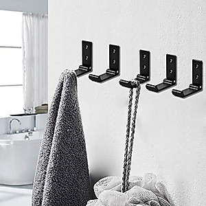 5-Pack Folding Aluminum Alloy Wall Mounted Coat Clothes Hook Single Foldable Wall Hanger for Bathroom Kitchen Bedroom