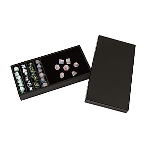 Forged Dice Co. Dice Battle Pit Dice Tray - 2 Dice Trays in 1 with Staging Area - Rolling Tray and Storage Compatible with Any Dice Game, D&D and RPG Gaming - Black