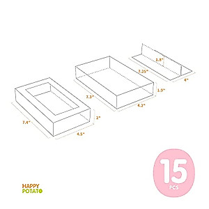 HAPPY POTATO 15 Pack Macaron Boxes, Macaron Gift Box for 12, Macaron Packaging Boxes with Clear Window, Pink Macaron Gift Boxes without Macarons inside (Interior Mesurement 7.2×4×1.9 Inches)