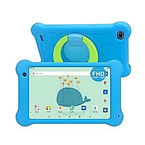 ANXONIT Kids Tablet, 7 inch WiFi Android 11 Tablet for Kid, Full HD 1920x1200 IPS Screen, 2GB RAM 32GB ROM,Kidoz Game Education Apps (Blue)