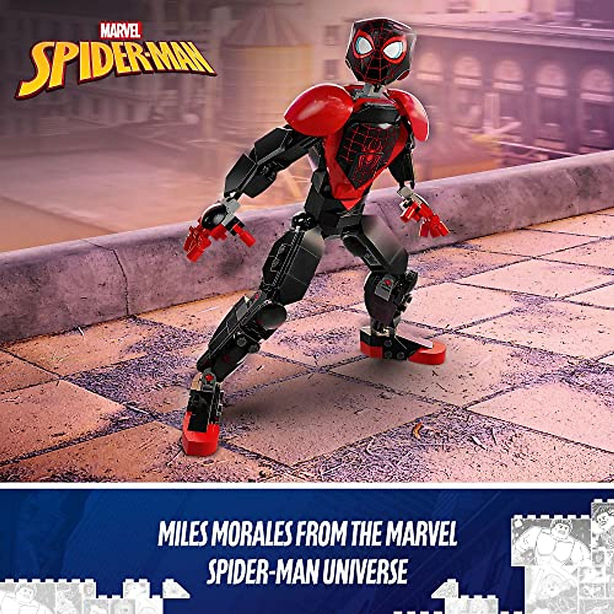 LEGO Marvel Miles Morales Figure Set, 76225 Fully Articulated Spider-Man Action Toy, Super Hero Movie Collectible, Birthday Gift Idea for Kids