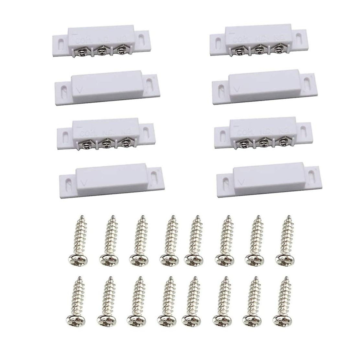 bnafes 4Sets Magnetic Reed Switch Normally Open Closed NC NO Door Alarm Window Security/Magnetic Door Switch/Magnetic Contact Switch/Reed Switch for GPS,Alarm or Other Device