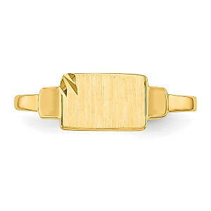 IceCarats 14K Yellow Gold Custom Engraved Signet Ring Handmade Personalized Monogram Initial Letter Band Size 3