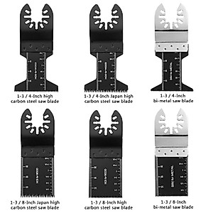 Wrightus 20 Bi-Metal/Wood Oscillating Multitool Quick Release Saw Blades Universal Carbide Fit Fein Multimaster Porter Cable Black & Decker Bosch Dremel Craftsman Ridgid Ryobi Makita Milwaukee Dewal