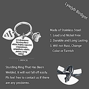 Lywjyb Birdgot Secretary Keychain Secretary Appreciation Gifts Medical Secretary Gift Secretary Retirement Gift (awesome secretary ky)