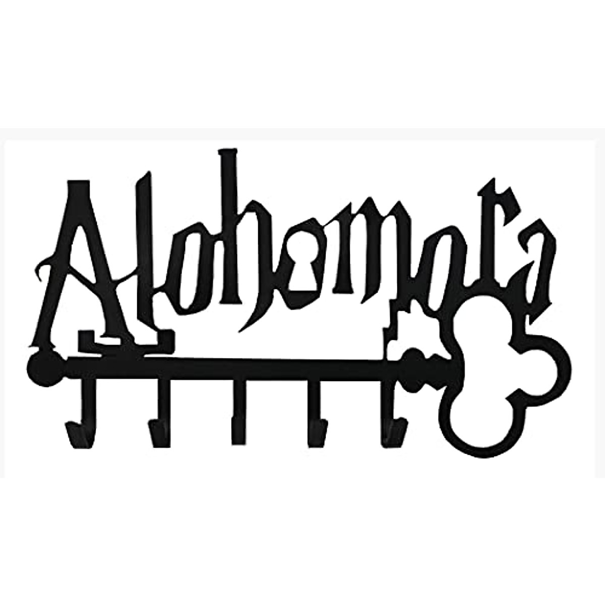 Toaazhy Key Hooks for Wall Decoration,Alohomora Magic Theme,Wall Mounted Hooks Metal Key Holder for Entryway Key Cabinet,Kids Room Decor,Men,Hallway,Dog Leash,Garage,Matte Black,Halloween