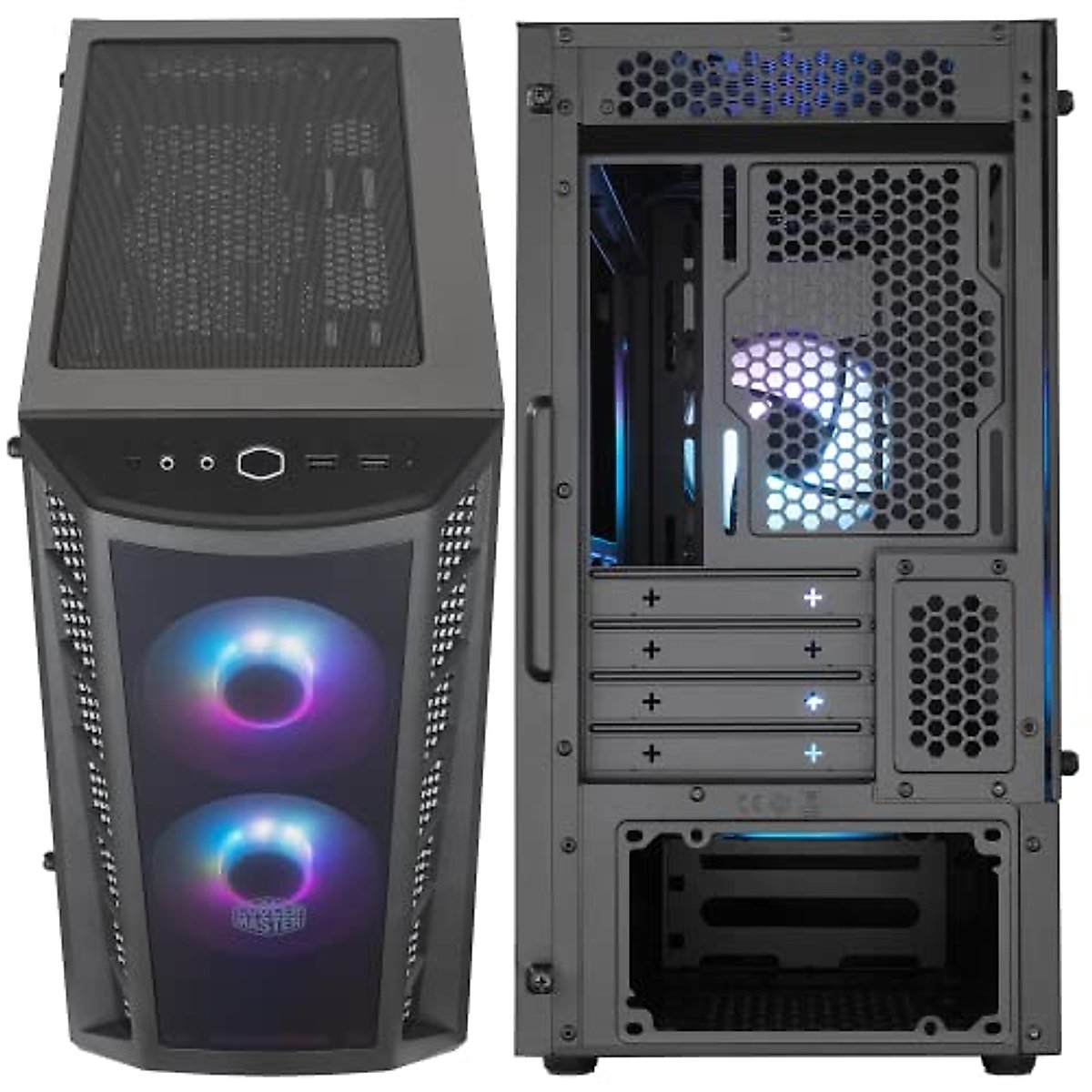 Cooler Master MasterBox MB320L ARGB Micro-ATX with Dual ARGB Fans, DarkMirror Front Panel, Mesh Front Intake Vents, Tempered Glass Side Panel & ARGB Lighting System