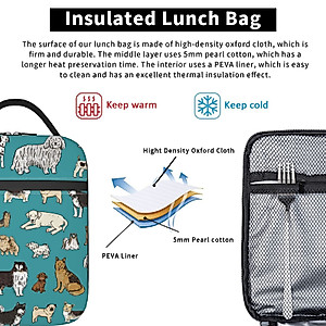 piuynsb boys lunch box,Cute Dogs Animal Insulated Lunch Bag Reusable work Lunch Tote Box Bag for girls women men and adults