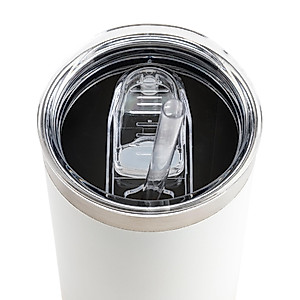 Manna Skinny Double-wall Insulated Stainless Steel Tumbler with Splash-proof 2-in-1 Lid and Reusable Tritan Straw - 30 Oz - Orange Ombre