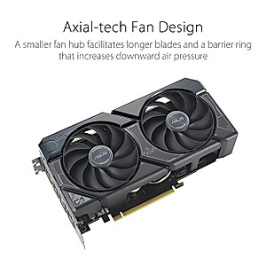 ASUS Dual GeForce RTX™ 4060 Ti OC Edition 8GB GDDR6 (PCIe 4.0, 8GB GDDR6, DLSS 3, HDMI 2.1, DisplayPort 1.4a, Axial-tech Fan Design, 0dB Technology, and More)