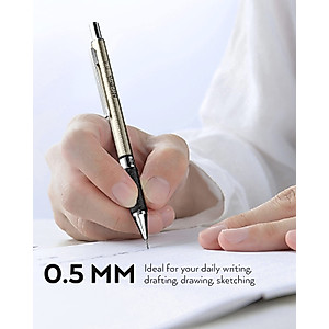 Nicpro 0.5 mm Art Mechanical Pencil Set in Storage Case, 3 PCS Metal Drafting Pencil Lead Pencil with 6 Tube HB Lead Refills, 3 Erasers, 9 PCS Eraser Refills for Artist Writing, Drawing, Sketching