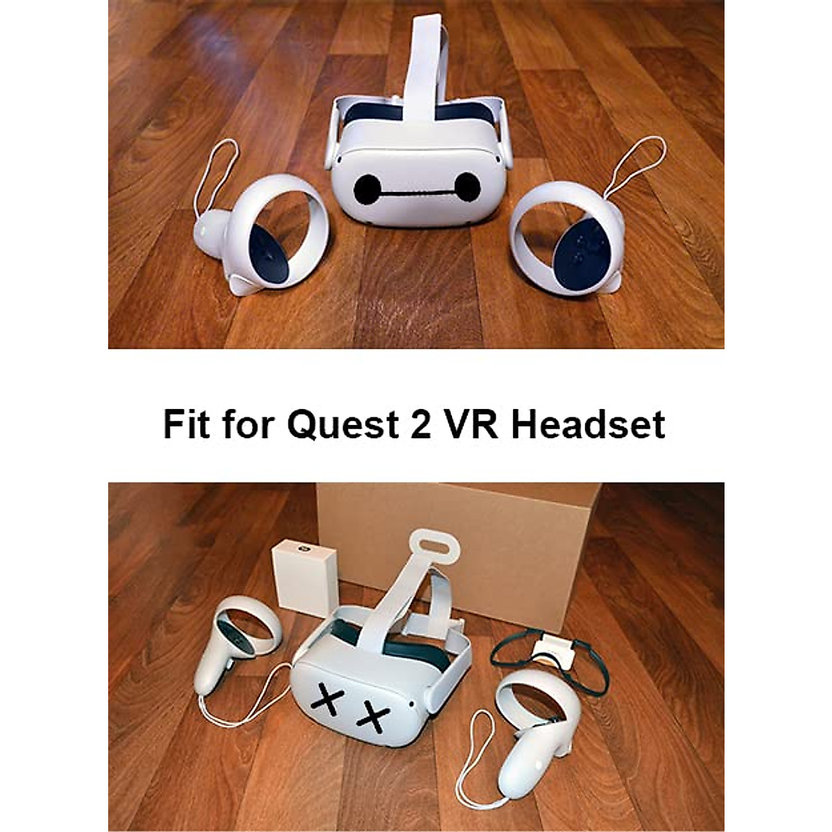 VR Stickers 12 Pcs, Headset Sticker, Baymax for Oculus Quest 2, Decals Sticker Skin MetaQuest Headset, PC Gaming Virtual Reality Protective Accessory 2, Black