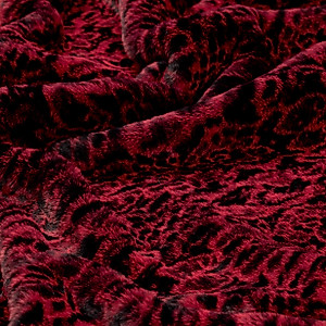 Shannon Minky Luxe Cuddle Seal Lace Cardinal, Fabric by the Yard