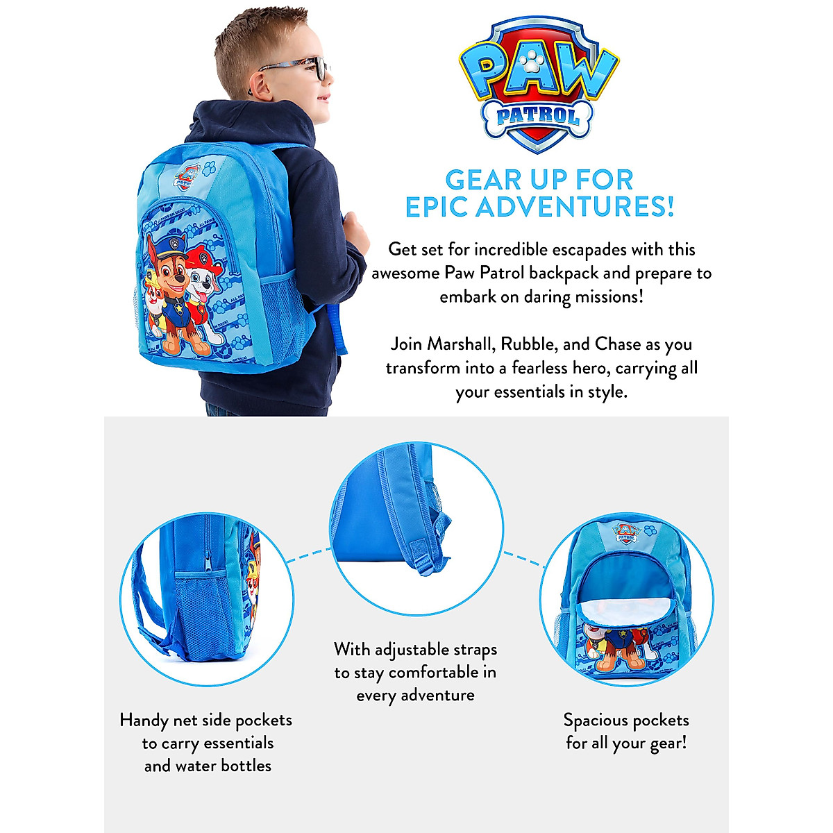 Paw Patrol Boys Backpack Blue One Size