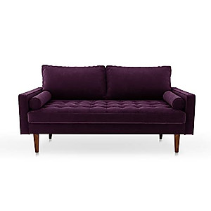 Meeyar 58" Loveseat + 70" Sofa, Mid - Century Modern Couch with Solid Wood Legs, Soft & Comfortable, Ideal for Small Spaces Like Living Rooms, Bedrooms, Small Apartments - Easy Assembly Included