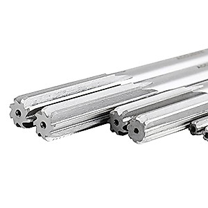 Accusize Industrial Tools Over and Under Sizes 0.1240'' Thru 0.5010'' HSS M2 Premium Chucking Reamer Set, Right Hand Cut, 14pcs/Set, 5528-SX00