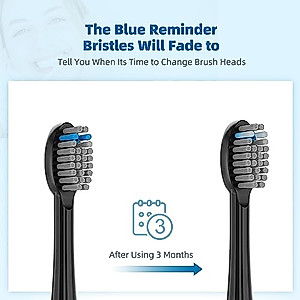 Replacement Flossing Toothbrush Heads(6-pc) Fit for Waterpik Sonic Fusion 2.0 SF-01, SF-02, SF03 & SF-04 Tooth Brush Refill Pisoniclea(SF-Black)