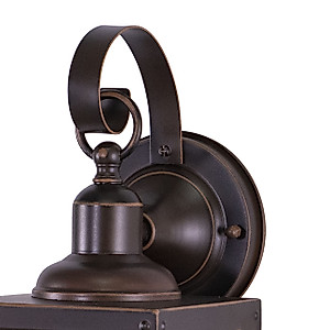 VAXCEL Yellowstone 1 Light Bronze Rustic Moose Tree Outdoor Wall Lantern Clear Glass