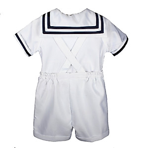 Unotux Sailor Shorts Suit for Infant Toddler Boy Navy Outfits S M L XL 2T 3T 4T (S:(0-6 months))