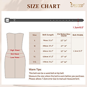 JASGOOD 4 Pack Women Skinny Leather Belt for Pants Jeans Ladies Thin Waist Belt for Dress