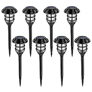 SOLPEX 8 Pack Solar Lights Outdoor, Warm White Solar Landscape Lights, Waterproof Outdoor Solar Lights Walkway for Patio, Lawn, Yard and Landscape