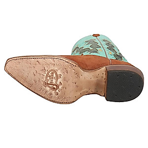 Justin Women's Pearce'd Tobacco Western Boot Snip Toe Turquoise 7 M US