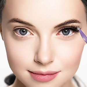 Mini Eyebrow Tweezers Set - Professional Stainless Steel Tweezers for Travel, Best Precision Tweezers for Eyebrows - Great Precision for Facial Hair Removal, Portable for Outdooring (4 Colors)