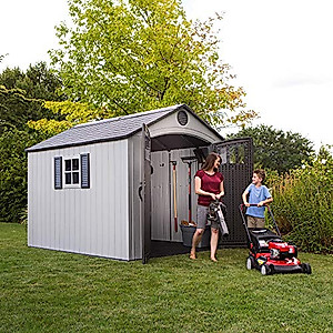 Lifetime 60202 8 x 10 Ft. Outdoor Storage Shed, Gray