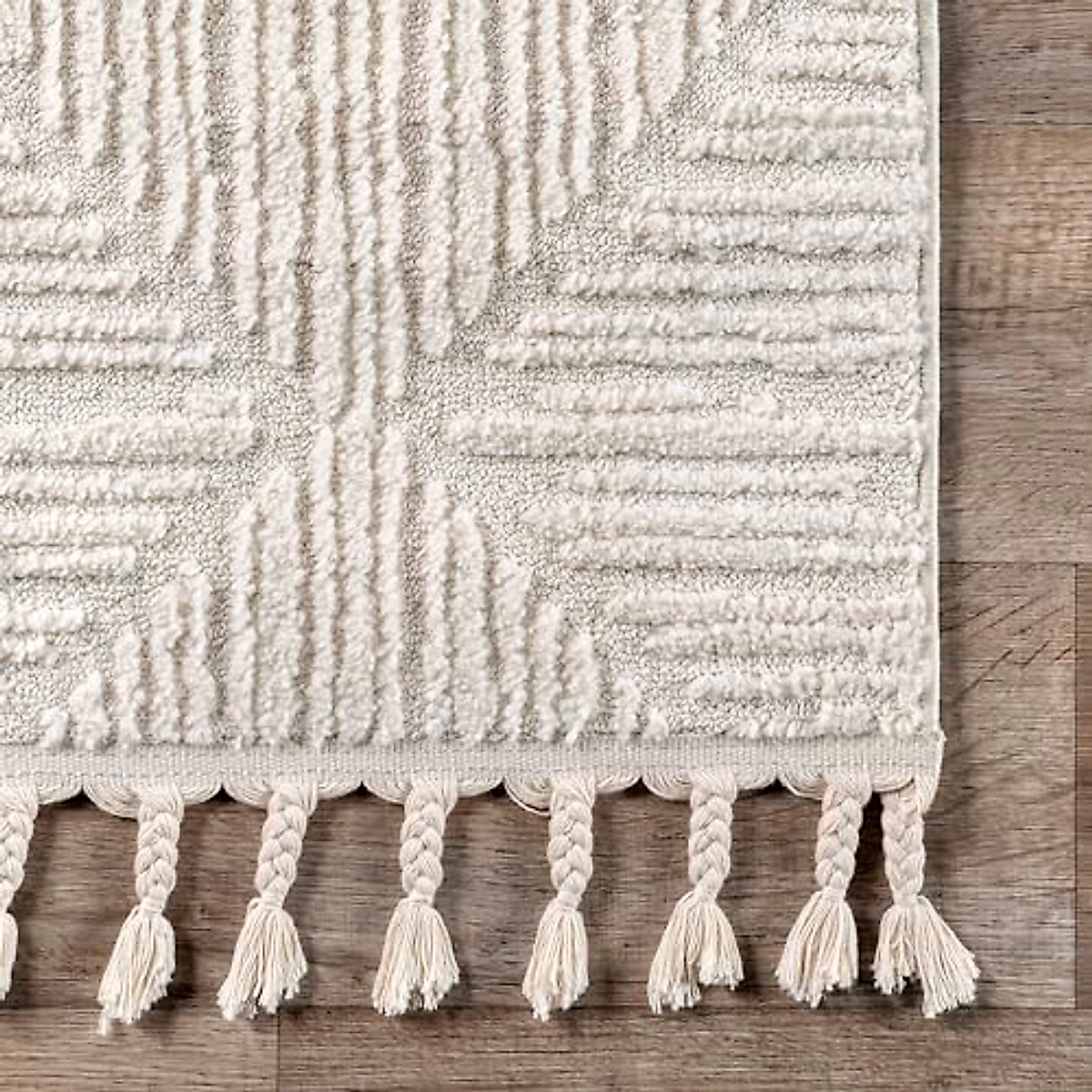 nuLOOM Kerry Geometric 3x5 Accent Rug for Living Room Bedroom Dining Room Entryway, Cream