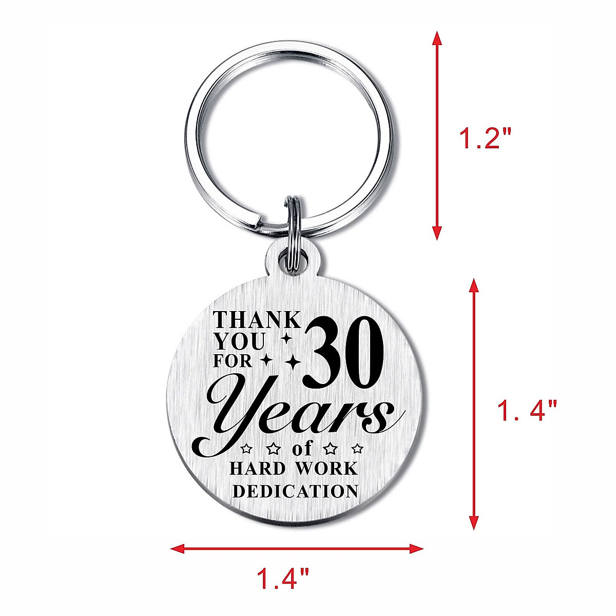 ABNTY 30 Year Work Anniversary Employee Gifts, 30th Work Anniversary Decorations, Thank You 30 Years Employee Anniversary Keychin Gifts