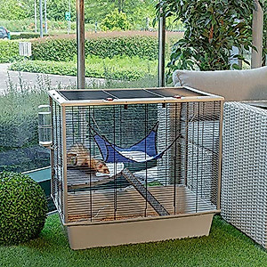 Ferplast Comfortable Ferret and mice cage FURAT, Two-Storey Structure with Accessories Included, Reinforced Corner, Red, 78 x 48 x h 70 cm