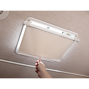 Camco 42913 Retractable Lights Out Vent Shade (Cream),14 Inch x 19 Inch