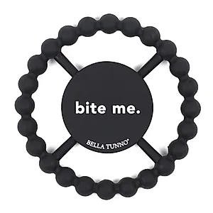 Bella Tunno Happy Teether – Soft & Easy Grip Baby Teether Toy, Silicone Teether Ring to Help Soothe Gums, Non-Toxic and BPA Free, Bite Me