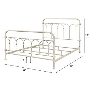 Acme Citron Metal Queen Bed with Spindle Headboard and Footboard in White