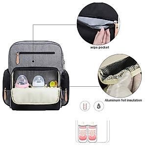 OUSIJOJO Diaper Bag Backpack, Waterproof Multi-Function Mommy Bag for Baby Care Large Capacity Stylish and Durable Perfect for Travel Work or Outing with Changing Pad