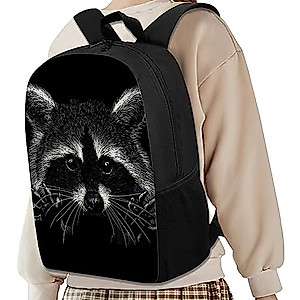Mumeson Animal Raccoon Print Schoolbags Lightweight Back to School Supplies Bookbags Laptop Backpack Large 17 Inches Backpack Daypack