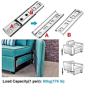 OTTFF 16 Pcs/8 Pairs Heavy Duty Interlocking Sofa Connector Bracket, Carbon Steel Sliding Sofa Connector Clamp Sectional Sofa Furniture Assemble Fixing Joint Connectors Bands, Flush Mount Hanger