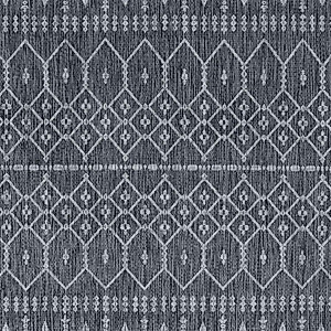 Charcoal Jute Large Water Resistant Indoor Outdoor Rug 8x10 for Entryway Patio Deck Garden Outside Porch Hallway Entry Way Living Room Bedroom Carpet Alfombras para Exteriores