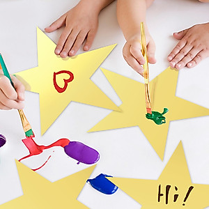 46 PCS Glitter 11 Inch Large Gold Five Star Cutouts Double Printed Paper Star Decorations Star Confetti Cutouts Cardboard Stars for Bulletin Board Stars Accents Classroom Wall Party Decoration